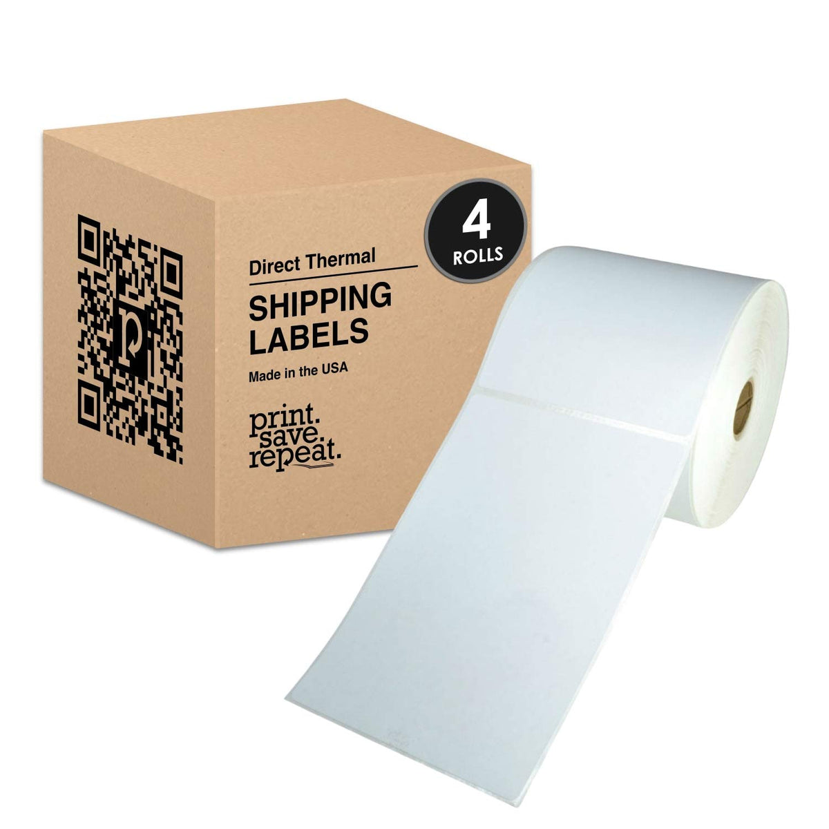 Direct Thermal Shipping Label Roll (500 Labels) - 4" x 6" / 100mm x 15 ...